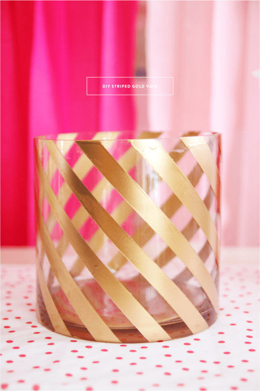 DIY-STRIPED-GOLD-VASE | Pencil Shavings Studio